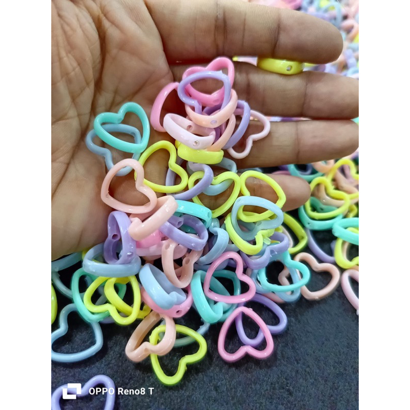 Jual (Per Pack isi 36pcs) Manik Pandora Love Bolong Warna pastel ukuran ...