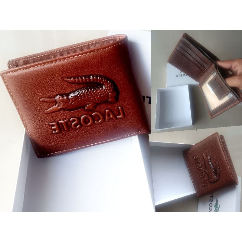 Jual Dompet kulit Lacoste pria free Box | Shopee Indonesia