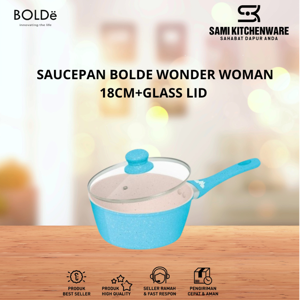 Jual SUPER PAN BOLDE SAUCE PAN 18CM PLUS GLASS LID BLUE WONDER WOMAN ...