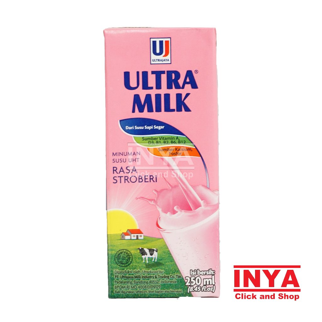 Jual Ultra Milk Susu UHT Rasa Stroberi 250ml - Susu Kemasan ...