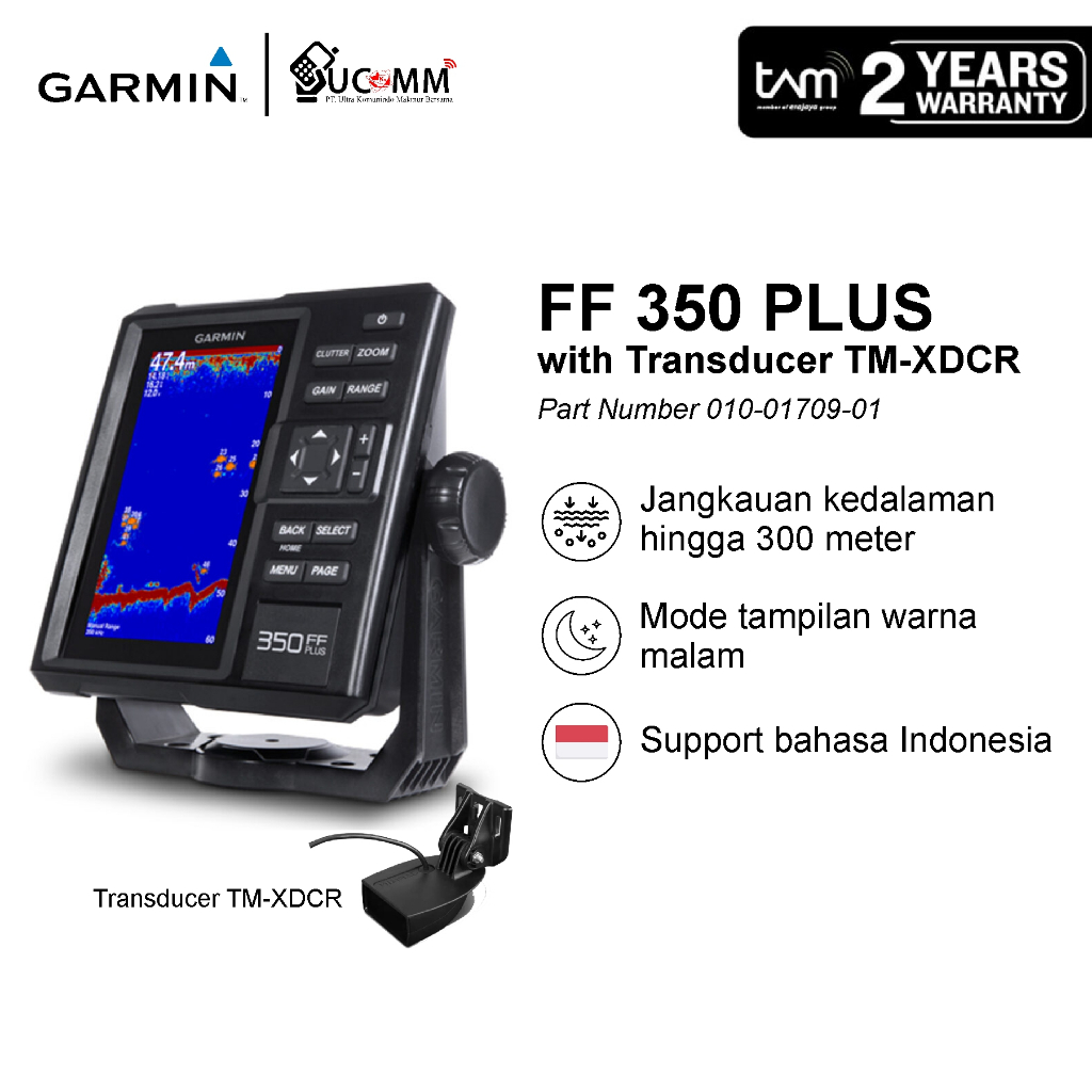 Jual Garmin Fishfinder FF350 Plus with Transducer TM-XDCR APAC Original ...