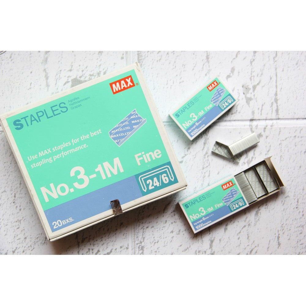 Jual Isi Staples Merk MAX no. 3 (1 pack isi 20 box kecil) | Shopee ...