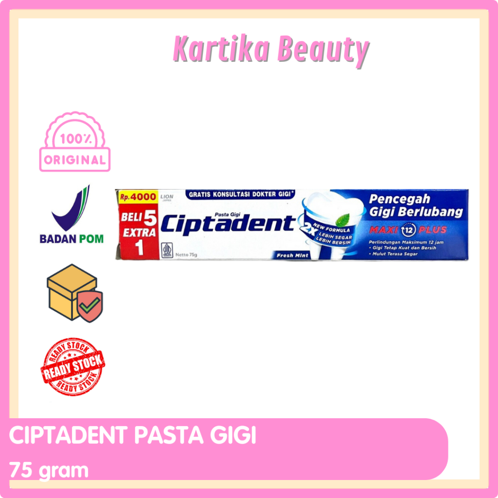 Jual CIPTADENT PASTA GIGI UKURAN KECIL 75 GRAM ODOL PENCEGAH GIGI ...