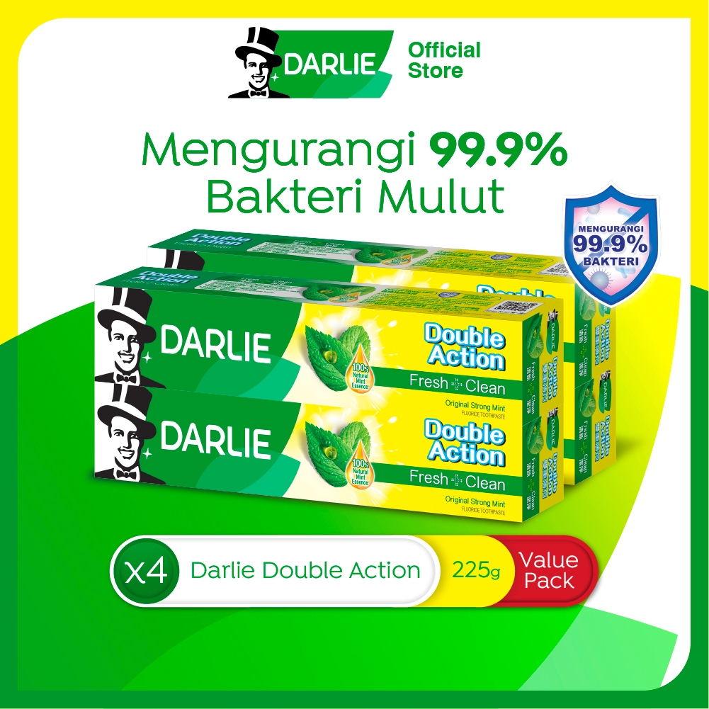 Jual DARLIE Double Action Pasta Gigi 225 gr - Value Pack Isi 4 Pcs ...