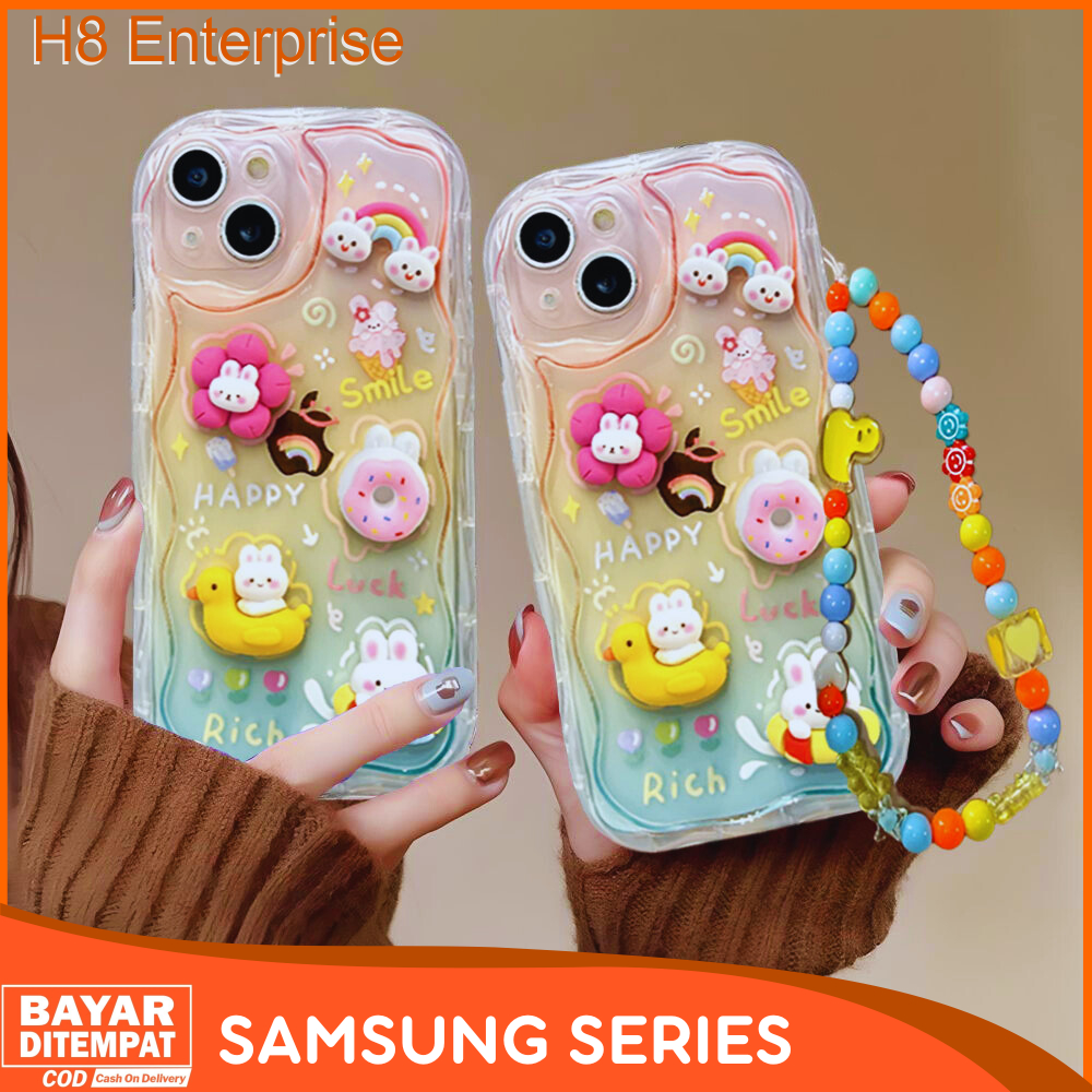 Jual Case Samsung A02S A03S A05 A05S A12 M12 A13 A14 A15 A23 Casing 3D Lucky Happy Rich Plus ...