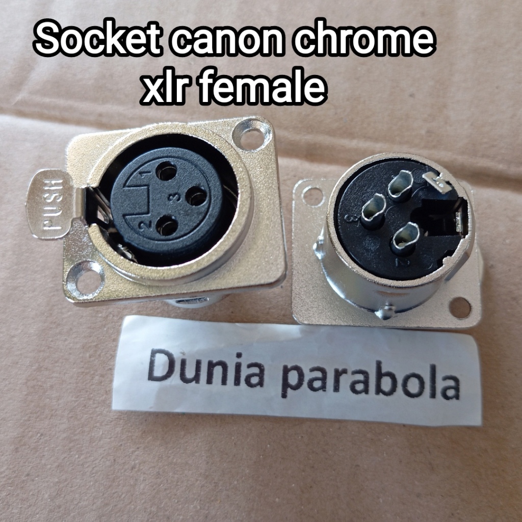 Jual Socket canon Body bahan BESI CHROME SILVER Socket xlr body female ...