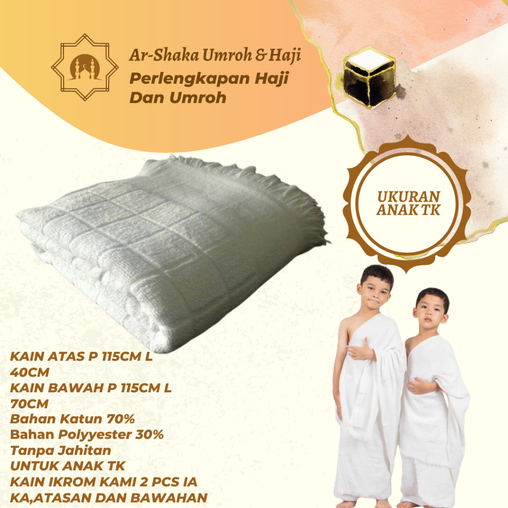 Jual Baju Ihrom Anak Laki laki / Pakaian Ikhrom Anak SD / Kain Ihrom ...