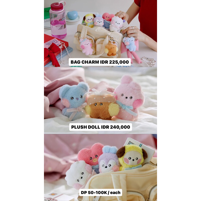Jual [PRE ORDER & READY STOCK] BT21 MININI BAG CHARM PLUSH DOLL RIBBON EDITION KOYA SHOOKY RJ ...