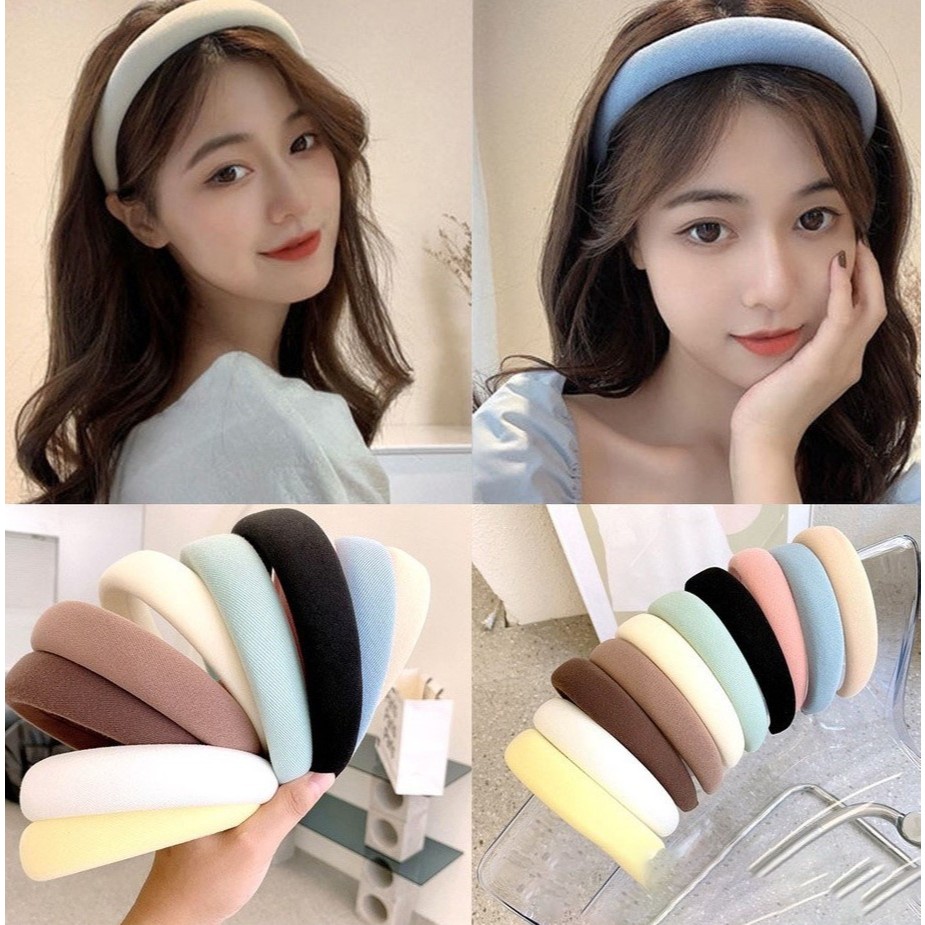 Jual Bando Bandana Scrunchie Scrunchy Kain Busa Tebal Wanita Cewek ...
