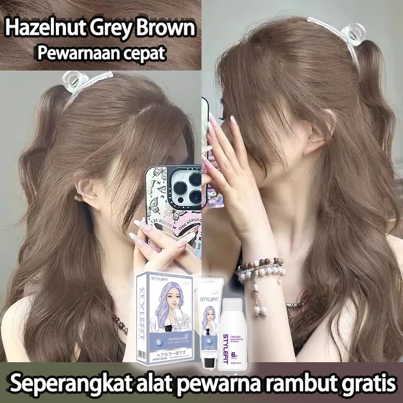 Jual [Alat pewarna rambut gratis] STYLE FIT cat rambut milk tea*200ml ...