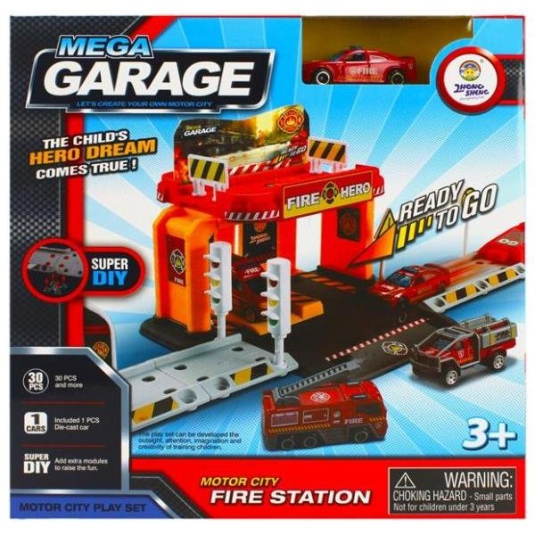 Jual Mega Garage Motor City Downtown Fire Station Play Set | Shopee ...