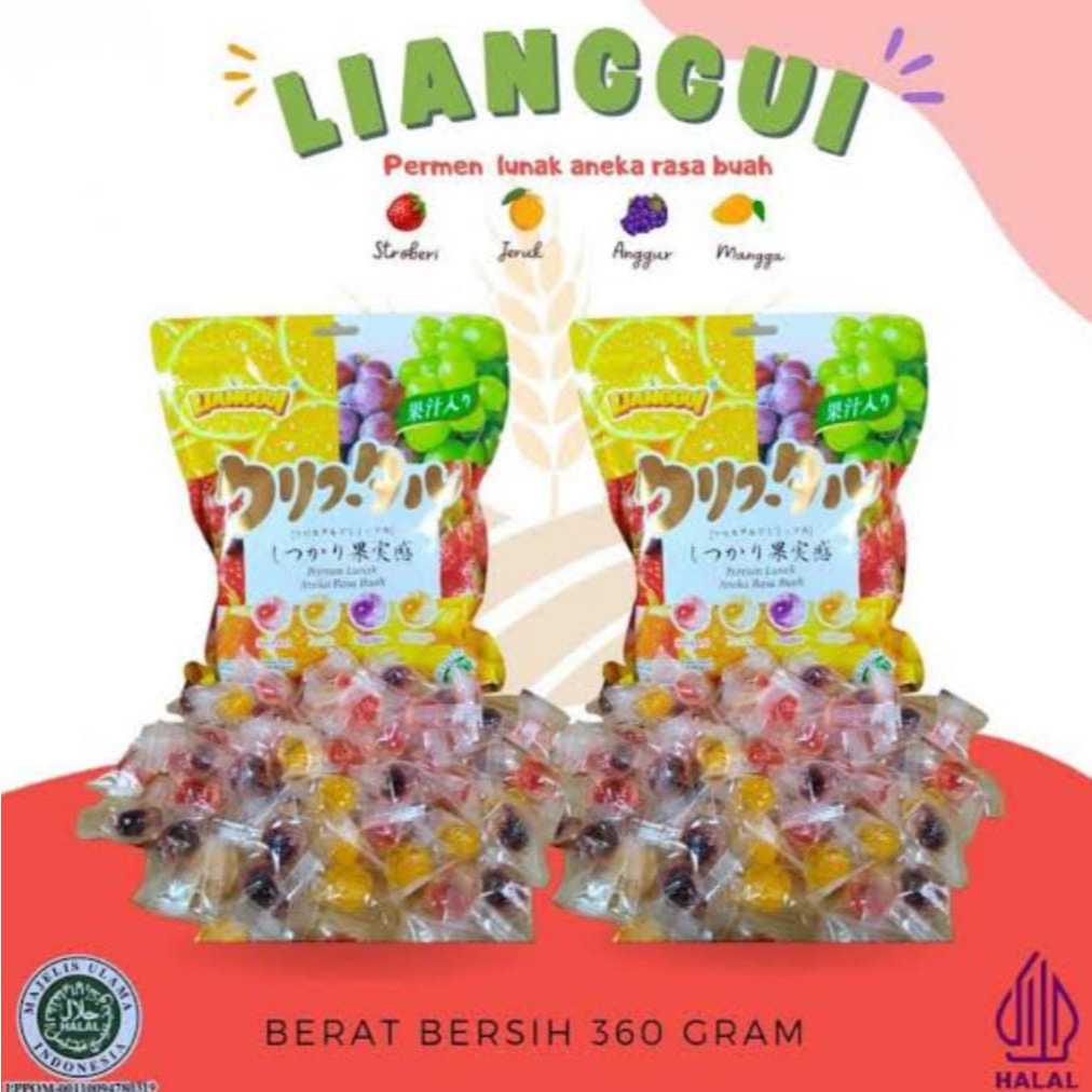Jual Permen Lianggui Permen Lunak aneka Rasa Buah 360g Family Pack ...