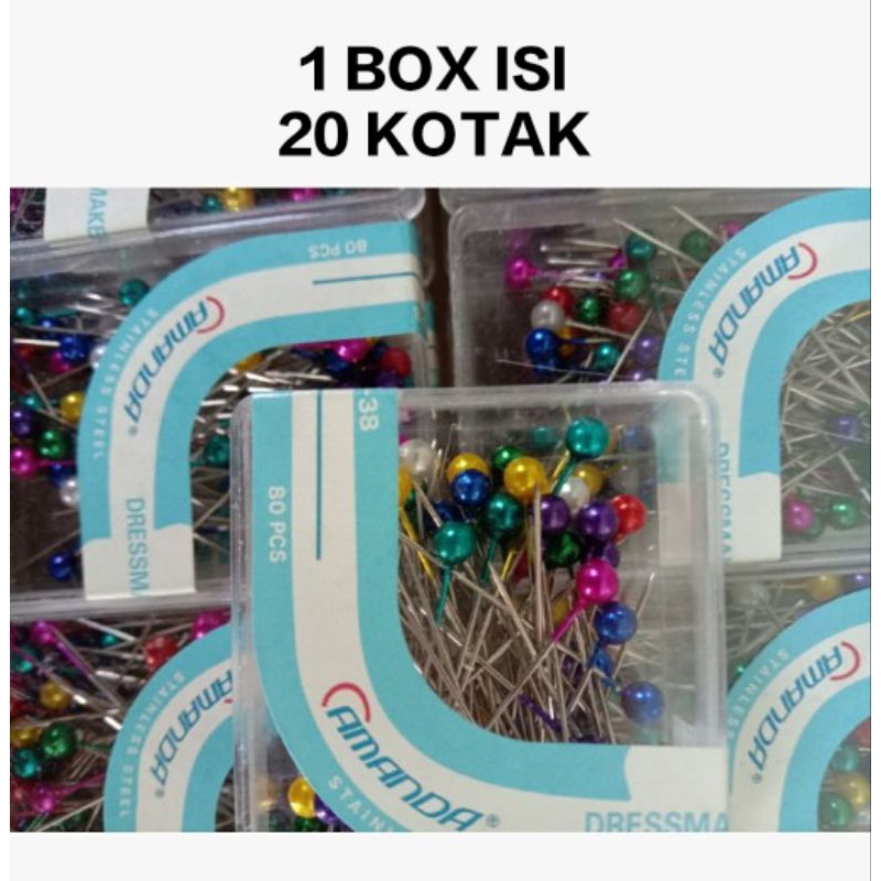Jual (1600 pcs) JARUM PENTUL PIN HIJAB 1 BOX ISI 20 KOTAK | Shopee ...
