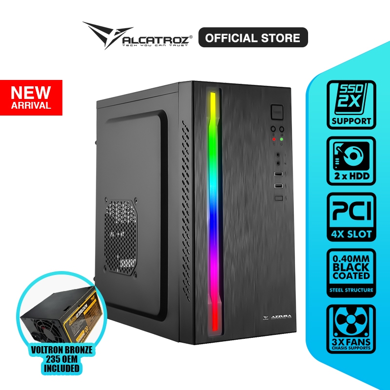 Jual Casing PC Alcatroz Azura Compacto Series M-ATX Inclued Power ...
