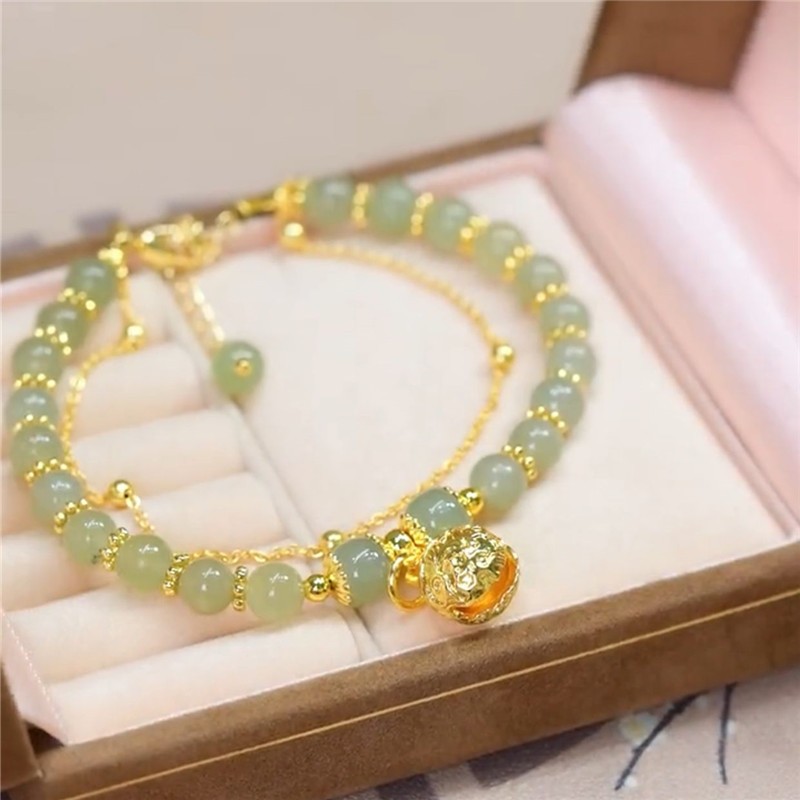 Jual COD Gelang Giok Keberuntungan Manik-manik Batu Gelang Kacang Hijau ...