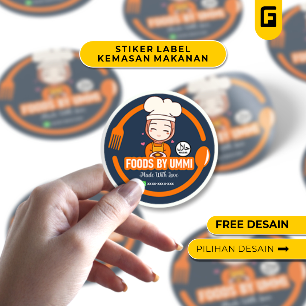 Jual Stiker Label Makanan | Cetak Sticker Box Nasi | Stiker Label ...