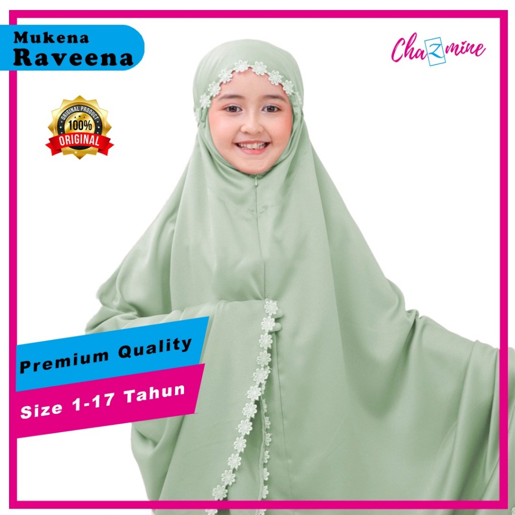 Jual CHAZMINE - Raveena Mukena Anak Perempuan Usia 1-17 Tahun 2 Fungsi Resleting Dagu Kombinasi ...