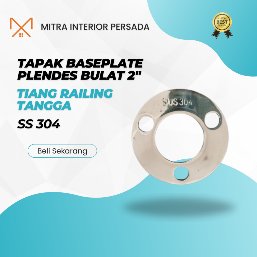 Jual Tapak Baseplate plendes bulat 1.5" dan 2" SS 304 Tiang Railing ...