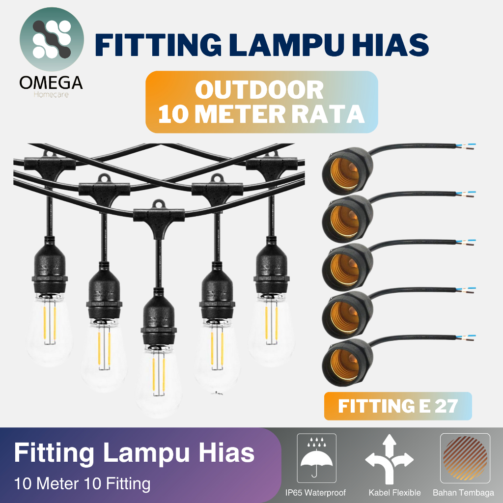 Jual Kabel Fitting Lampu Gantung Outdoor Cafe / Lampu Taman / Lampu ...