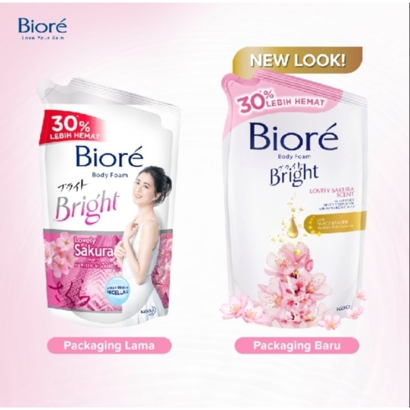 Jual Biore Bright Sabun Mandi Cair Body Foam Lovely Sakura Pouch 800ml | Shopee Indonesia
