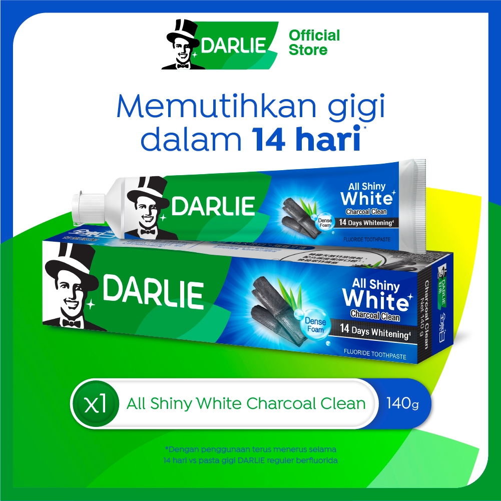 Jual DARLIE Pasta Gigi All Shiny White Charcoal Clean 140g - 1 Pcs | Shopee Indonesia