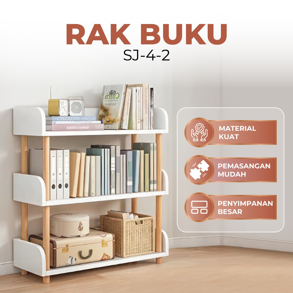 Jual Orange Rak Buku Minimalis Rak Susun Kayu Rak Buku Penyimpanan Rak ...