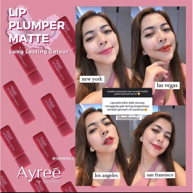 Jual Ayree Lip Plumper Matte - Long Lasting Lip Matte - ayrikiwi ...