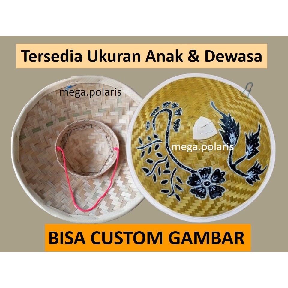 Jual ( COD ) Caping Bambu Motif - Topi Caping Lukis Free Kopyah & Tali ...