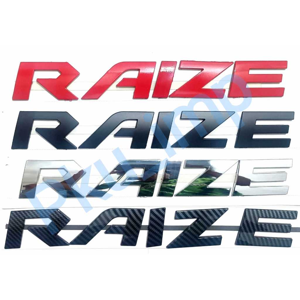 Jual Stiker Emblem LOGO Kap Mesin RAIZE Merah Chrome Hitam Carbon ...