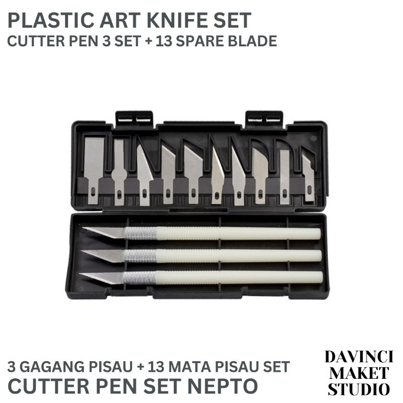 Jual Cutter Pen Nepto Small set Plastic Art Knife Pisau Ukir Cutting ...