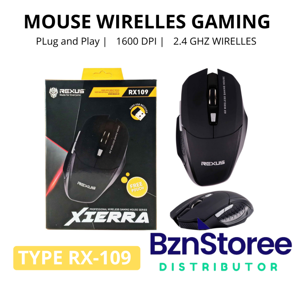 Jual Rexus Mouse Wireless Gaming Xierra 109 /Rexus Mouse Wireless ...