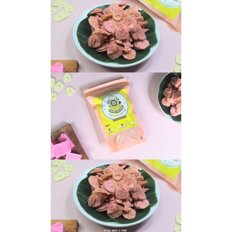 Jual N'CUS SNACK PISANG SELIMUT RASA STRAWBERRY/KERIPIK PISANG COKELAT ...