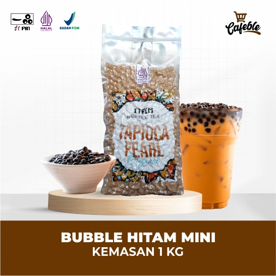 Jual Itpin Tapioca Pearl Bubble Boba Mini Original Hitam Kemasan 1 kg ...
