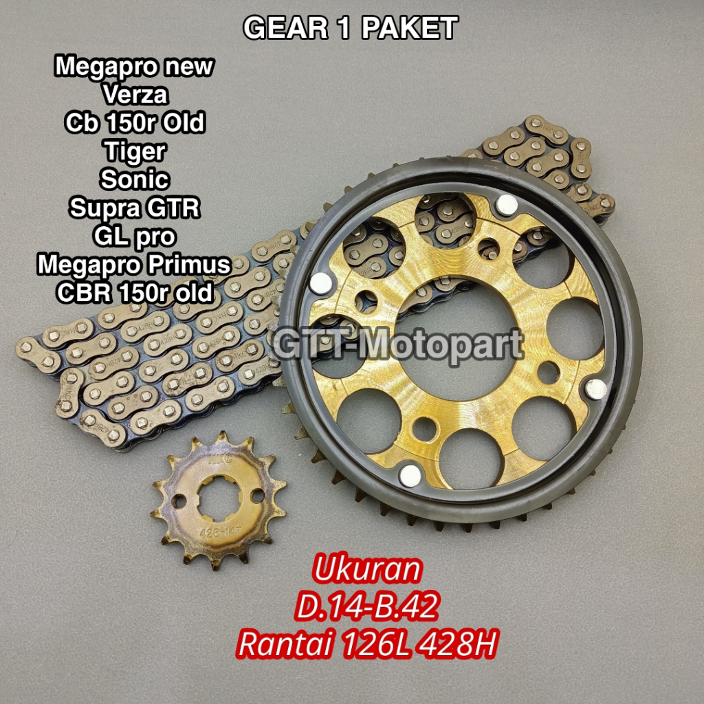 Jual Gear gir set paket Megapro New Verza CB 150R Sonic Supra GTR Tiger ...