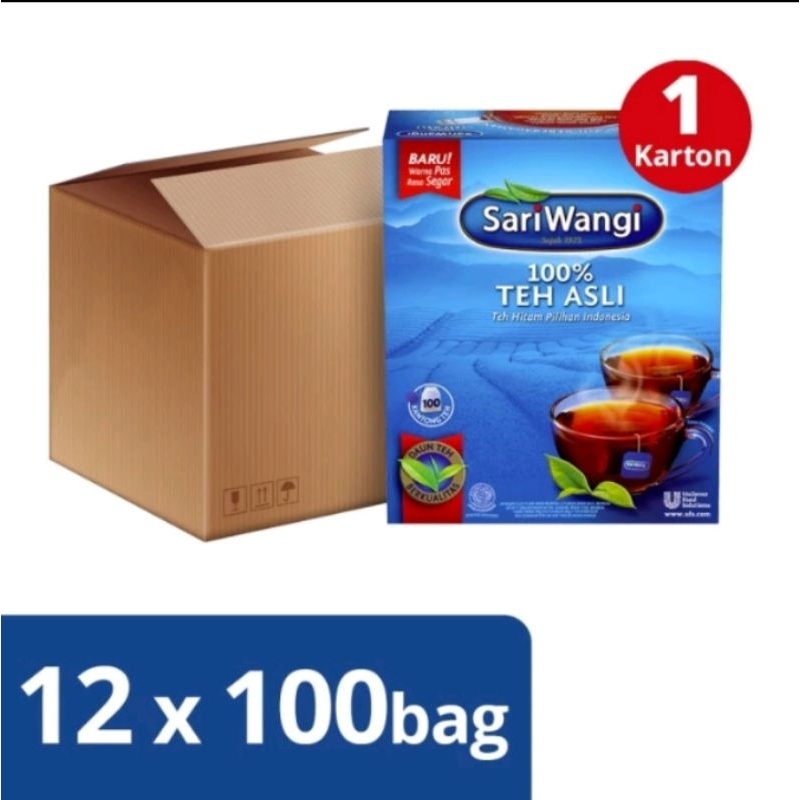 Jual Sariwangi 100 pcs 1 Karton Teh Celup Kantong Asli Isi 100pcs X 12 ...