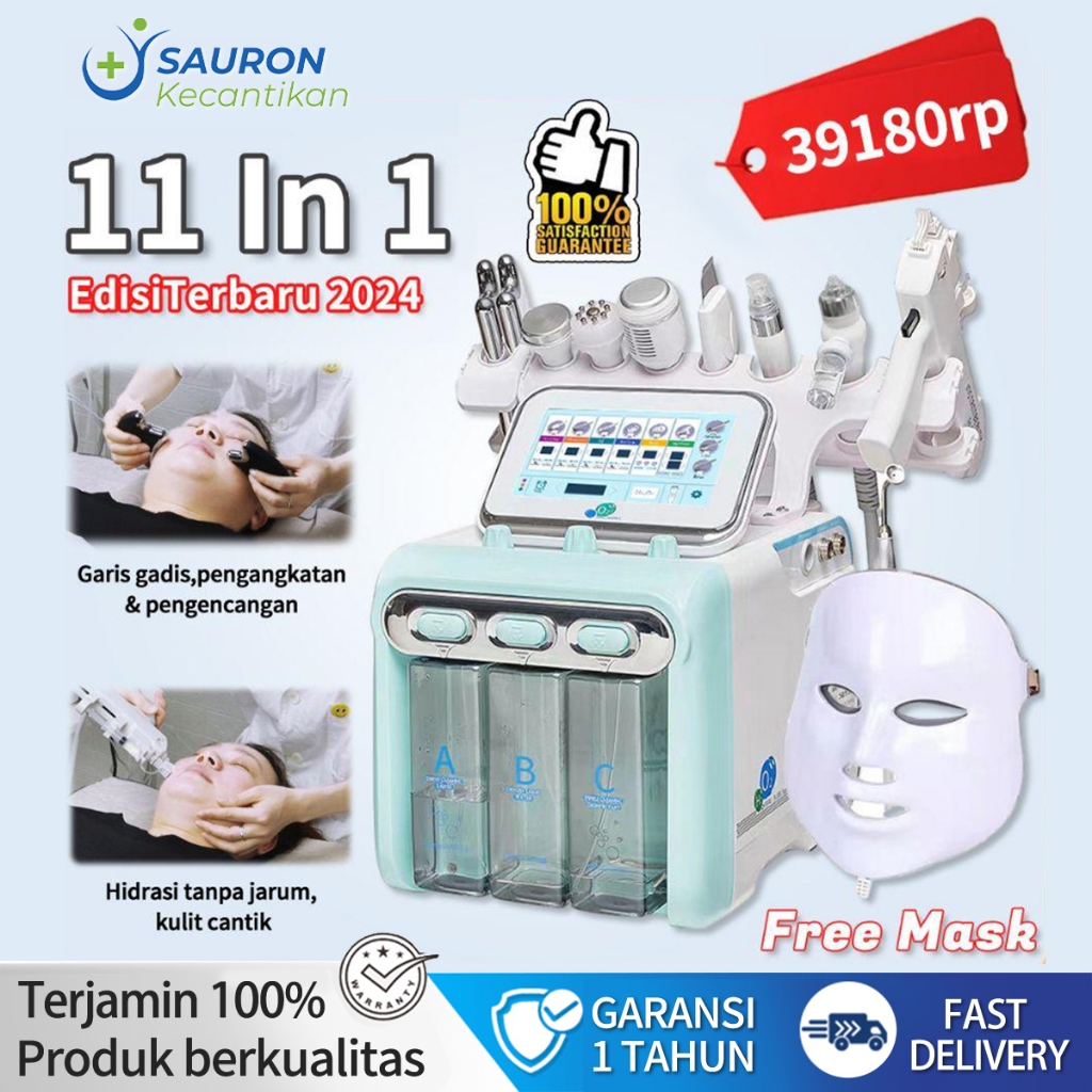 Jual Free Mask Sauron Hydrogen Oxygen 11 in 1 alat facial Facial mesin ...