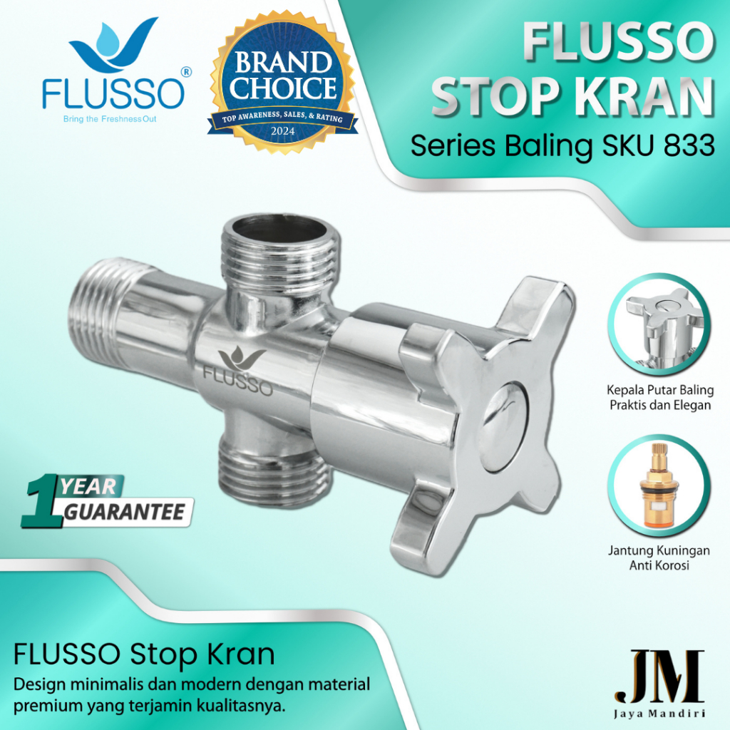 Jual Flusso Stop Kran Double Baling Stop Kran Kloset 2 Cabang Stop Kran Jet Shower Keran Bidet T ...