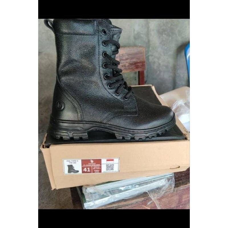 Jual Sepatu PDL kulit jeruk jatah TNI Boccoroco/SAB original | Shopee ...