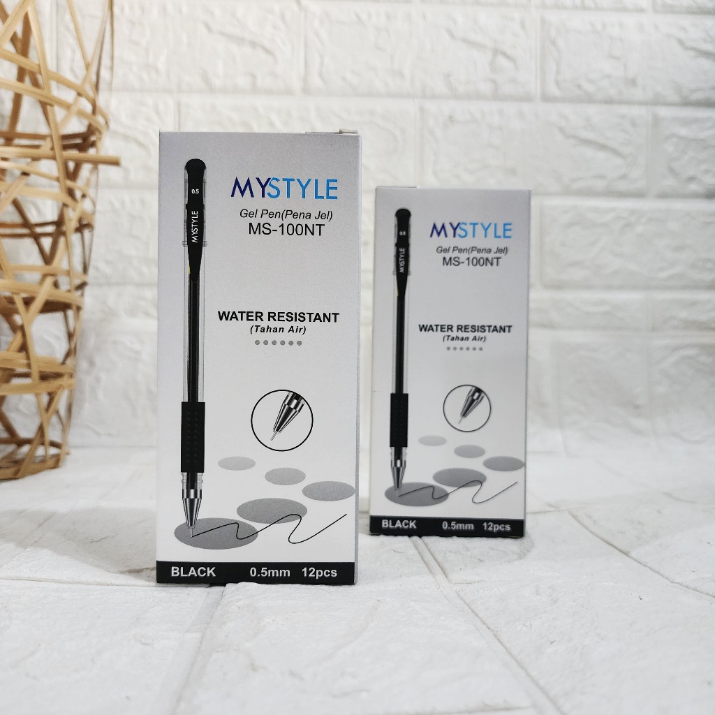 Jual PULPEN MYSTYLE GEL PEN (PENA JEL) MS-100NT 0.5MM BLACK TAHAN AIR 1 ...