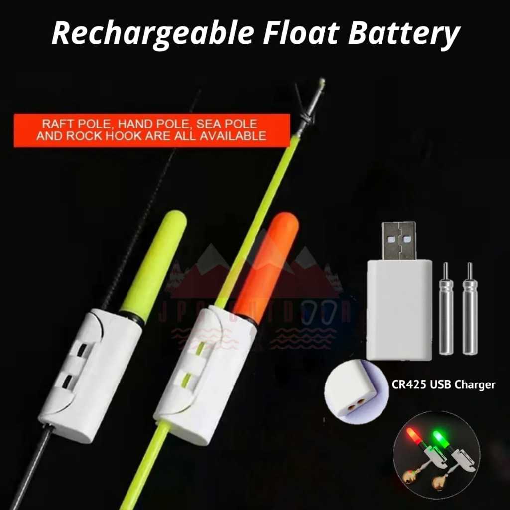 Jual Baterai Pelampung Pancing LED Rechargeable CR425 USB Charger Float Battery | Shopee Indonesia