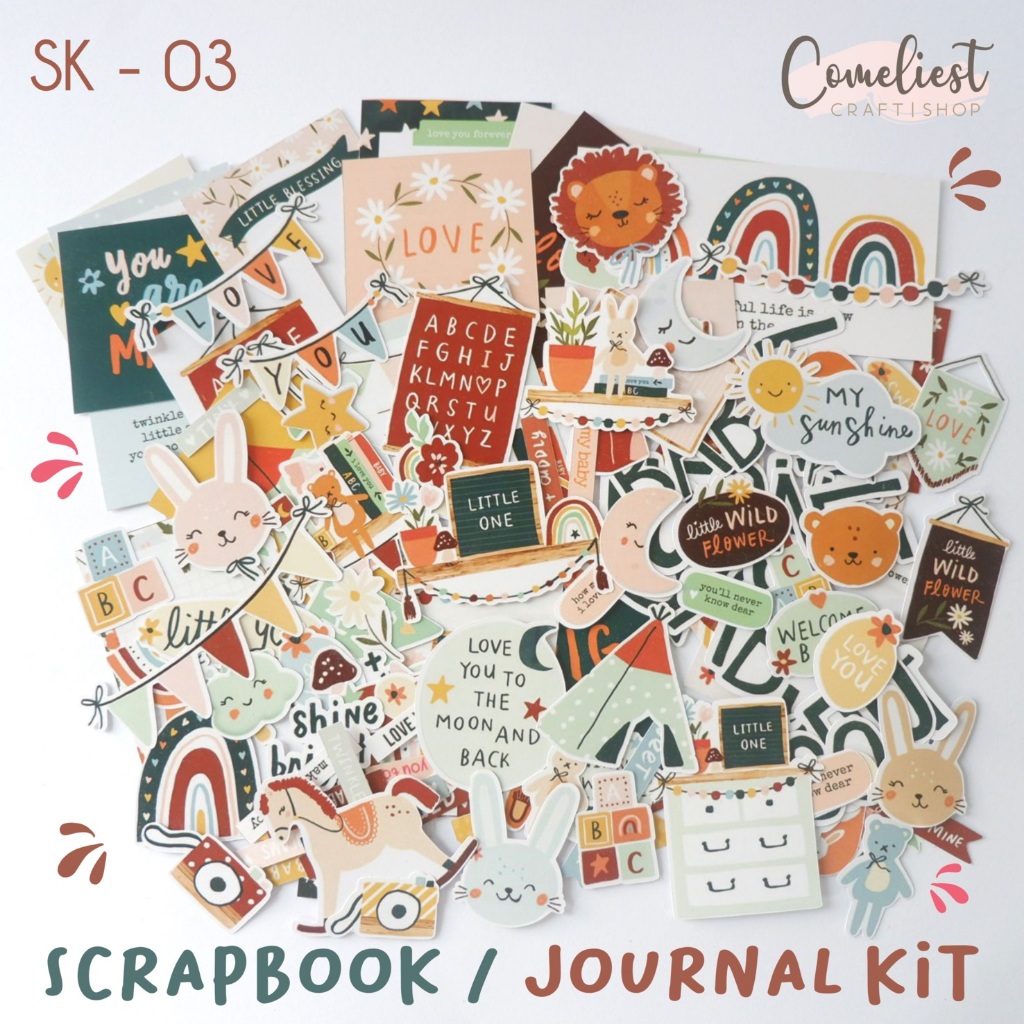 Jual HIASAN SCRAPBOOK TEMA BABY JOURNAL KIT CRAFT EMBELISHMENT LUCU ...