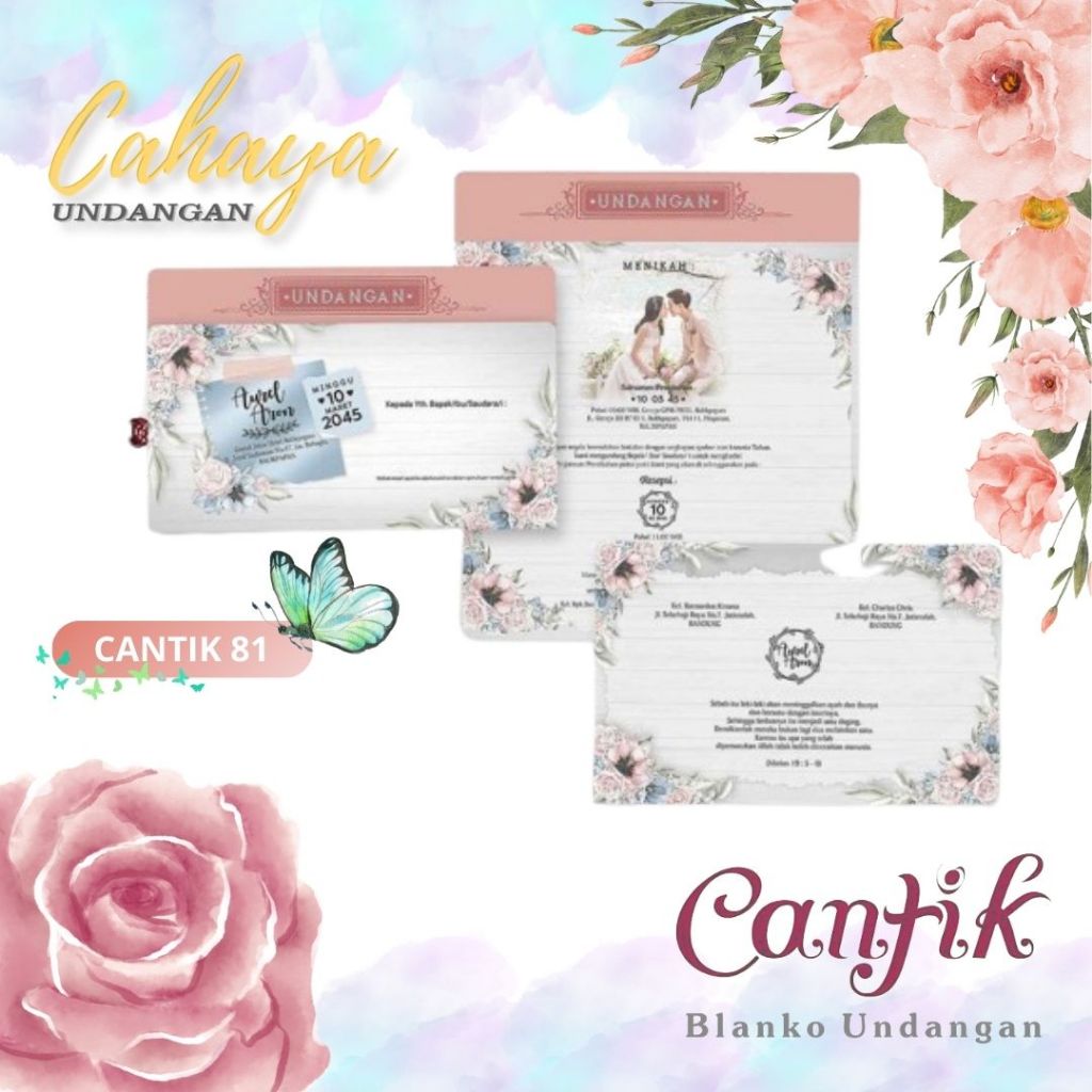 Jual Blangko Undangan Kertas Undangan Pernikahan Cantik 81 Harga ...