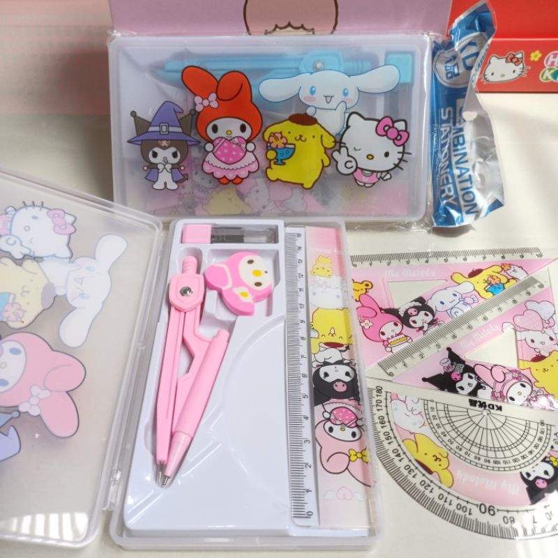 Jual Set penggaris rol busur jangka sanrio CINNAMOROLL KUROMI MY MELODY ...