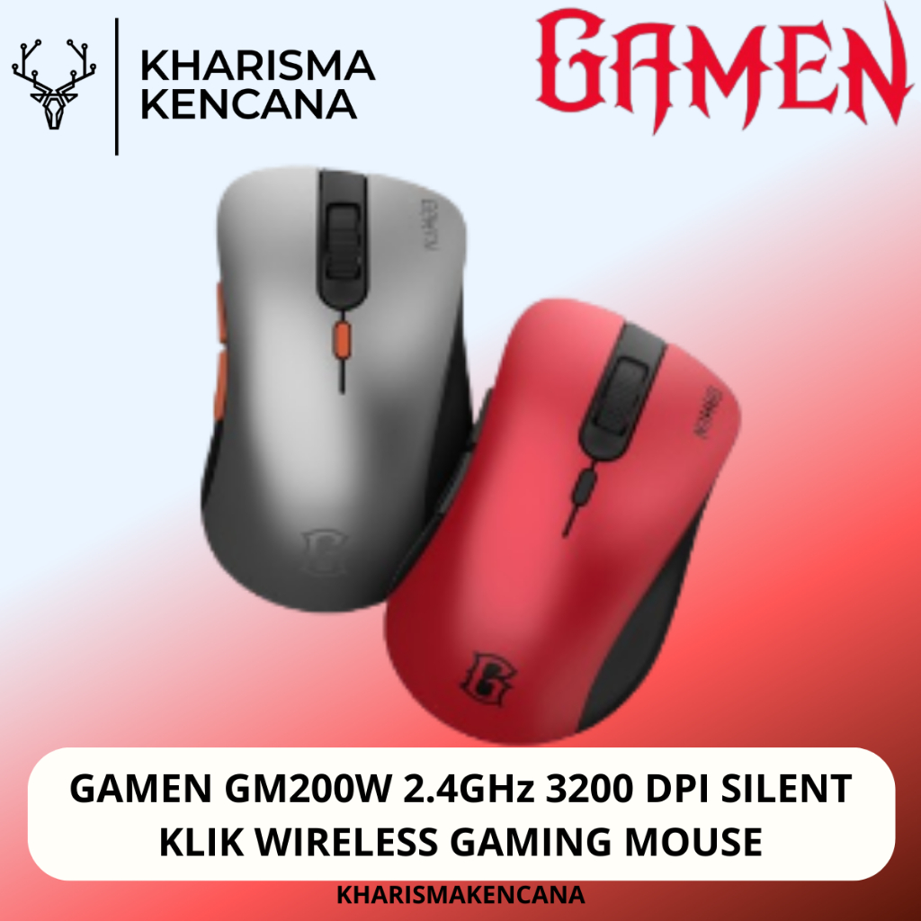 Jual GAMEN GM200W 2.4GHz 3200 DPI SILENT KLIK WIRELESS GAMING MOUSE ...