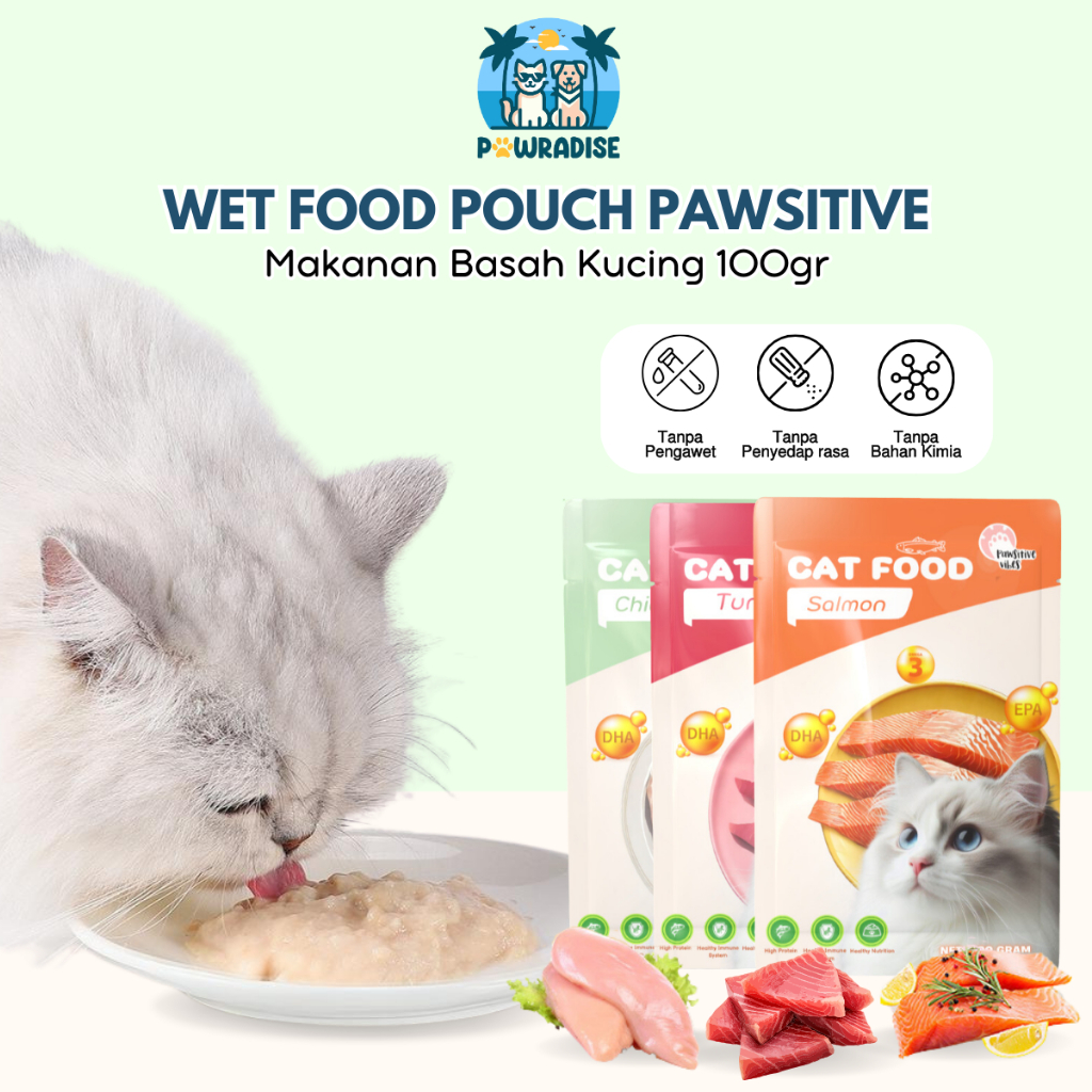 Jual Pawsitive Vibes Makanan Kucing Basah Adult 100gr - Wet Food Pouch ...