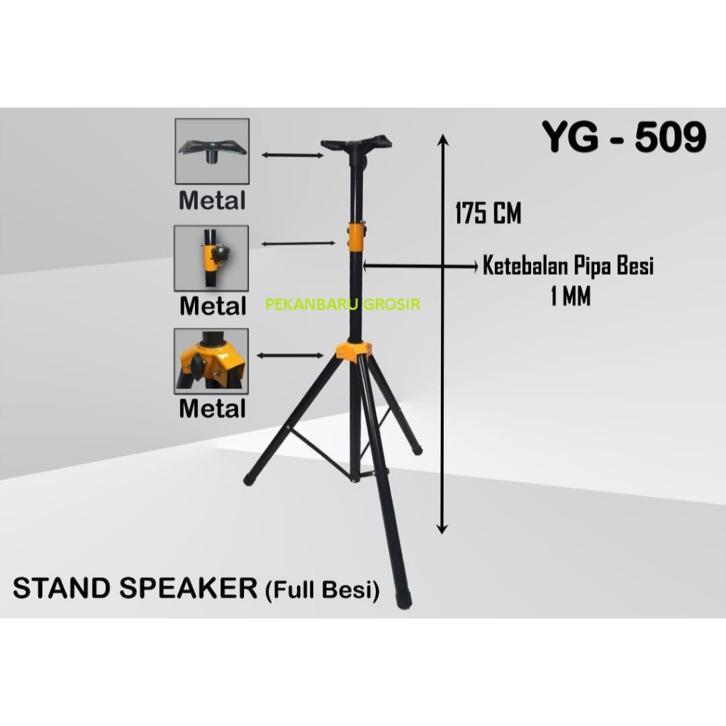 Jual 1 BUAH / Stand Speaker / tripod Full Besi Black Spider yg-509 yg509 YG 509 Cagak SPEAKER ...