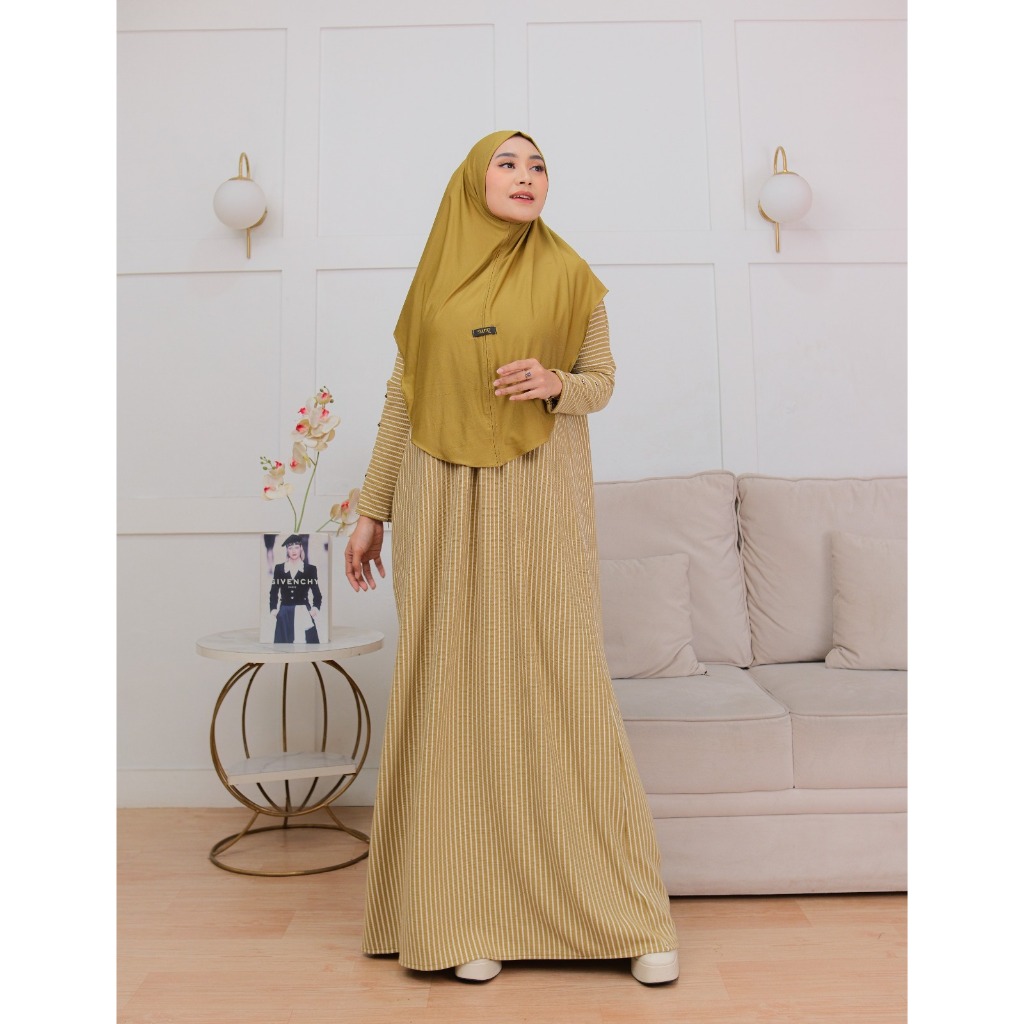 Jual Gamis Inara Salur Button Knit Premium Kekinian | Shopee Indonesia