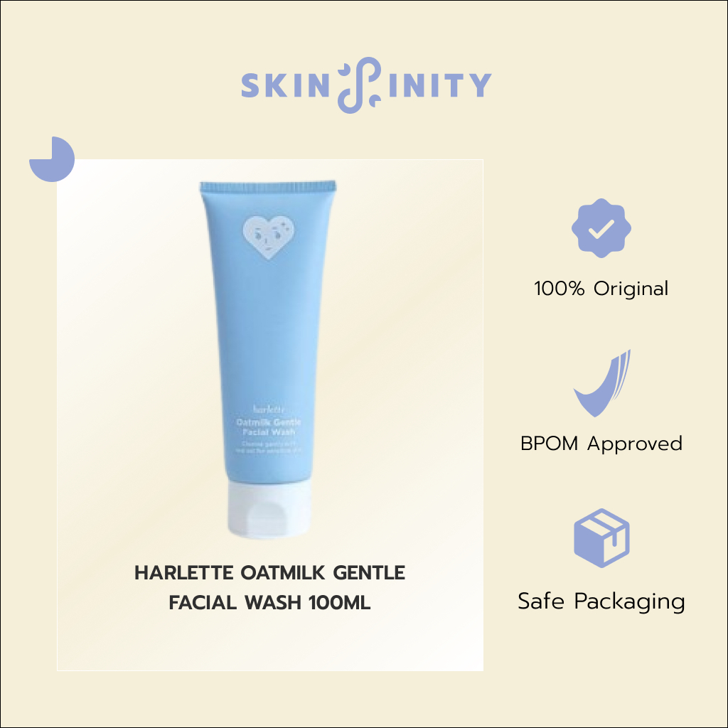 Jual Harlette Oatmilk Gentle Facial Wash 100 g | Sensitive, Dry, Combination, Irritated Skin ...