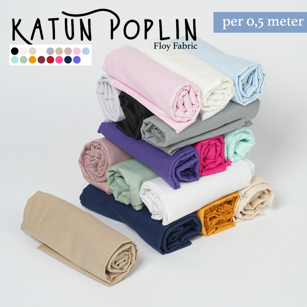 Jual Floy fabric KATUN POPLIN PER 0,5 METERAN katun eceran bahan kemeja ...