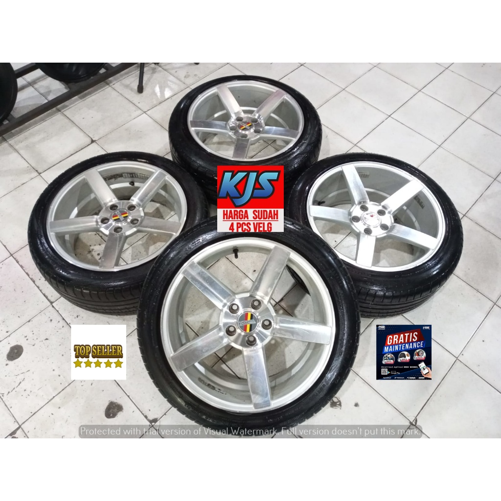Jual Velg Racing Bekas R18 HSR NE3 Pcd 5x112 Ban 225/50 Ring 18 Buat Innova HRV Accord Camry ...